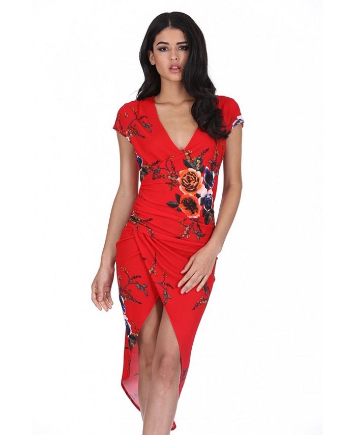 AX Paris Floral Wrap Dress - Macy's