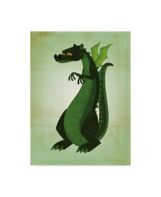 John W. Golden 'Green Dragon' Canvas Art - 35" x 47" - Macy's