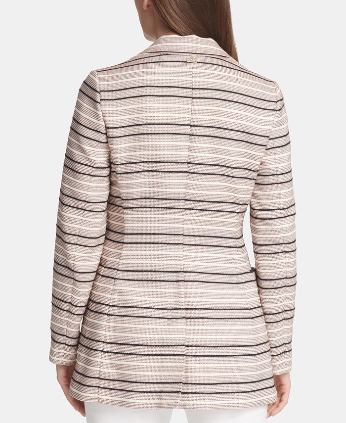 DKNY Striped Jacquard Open-Front Jacket - Macy's