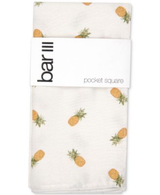 Bar III Men's Pineapple-Print Pocket Square, Created for Macy's - Macy's