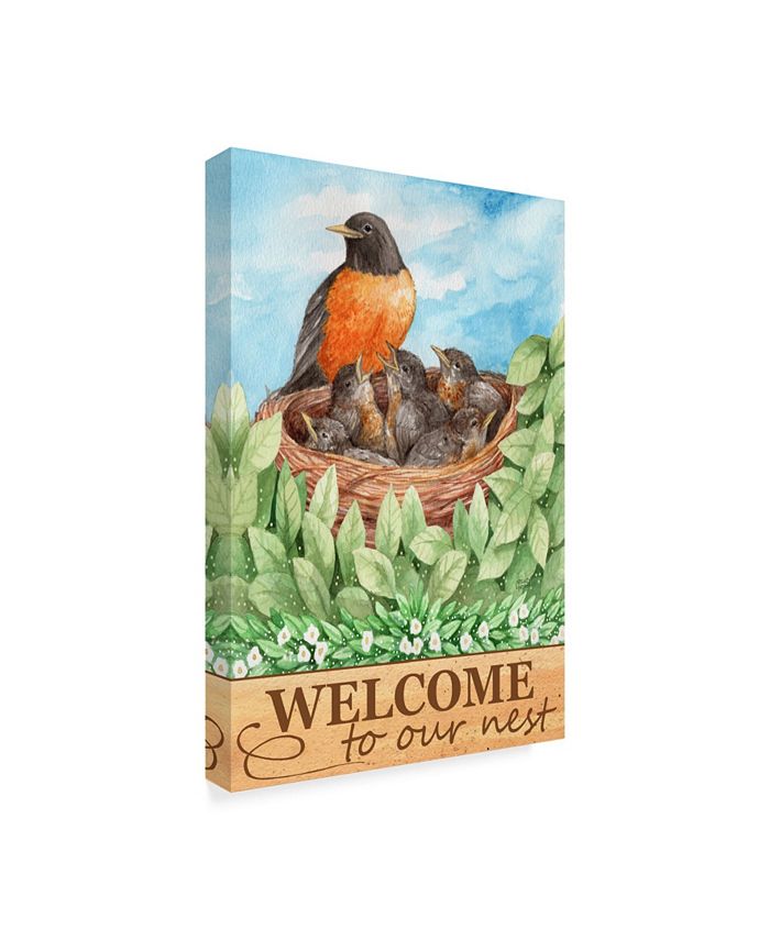 Trademark Global Melinda Hipsher 'Robin Welcome' Canvas Art - 30" x 47 ...