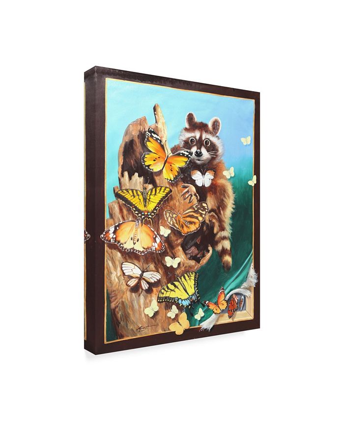 Trademark Global D Rusty Rust 'Raccoon Under Color' Canvas Art - 24" x ...