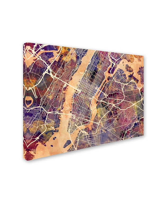 Trademark Global Michael Tompsett 'New York City Street Map' Canvas Art ...