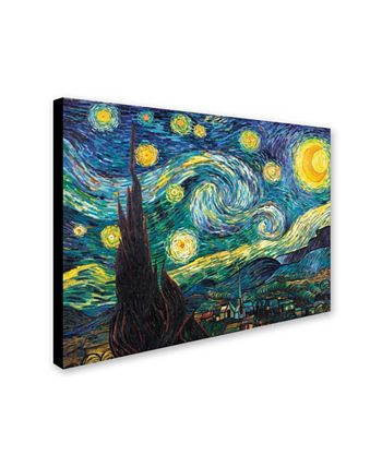 Trademark Global Vincent van Gogh 'Starry Night' Canvas Art - 21" x 28 ...