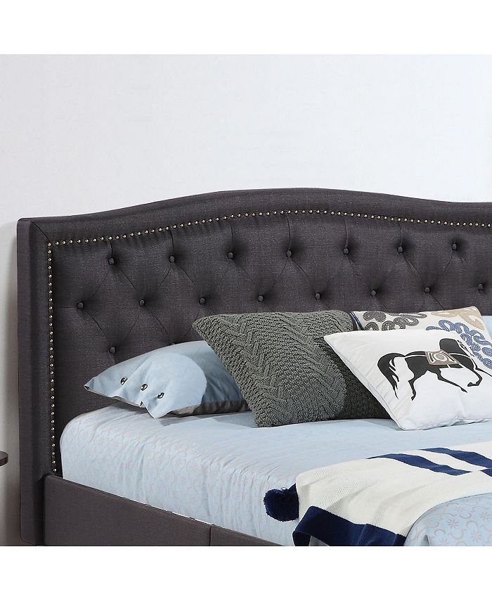 Furniture Aries Platform Bed with Nailhead Trim - Full, Quick Ship - Macy's