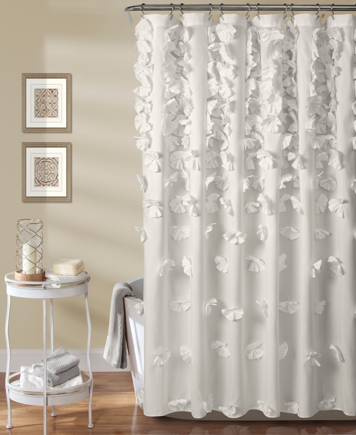 Click here for Lush Decor Riley Shower Curtain  72 x 72 - White prices
