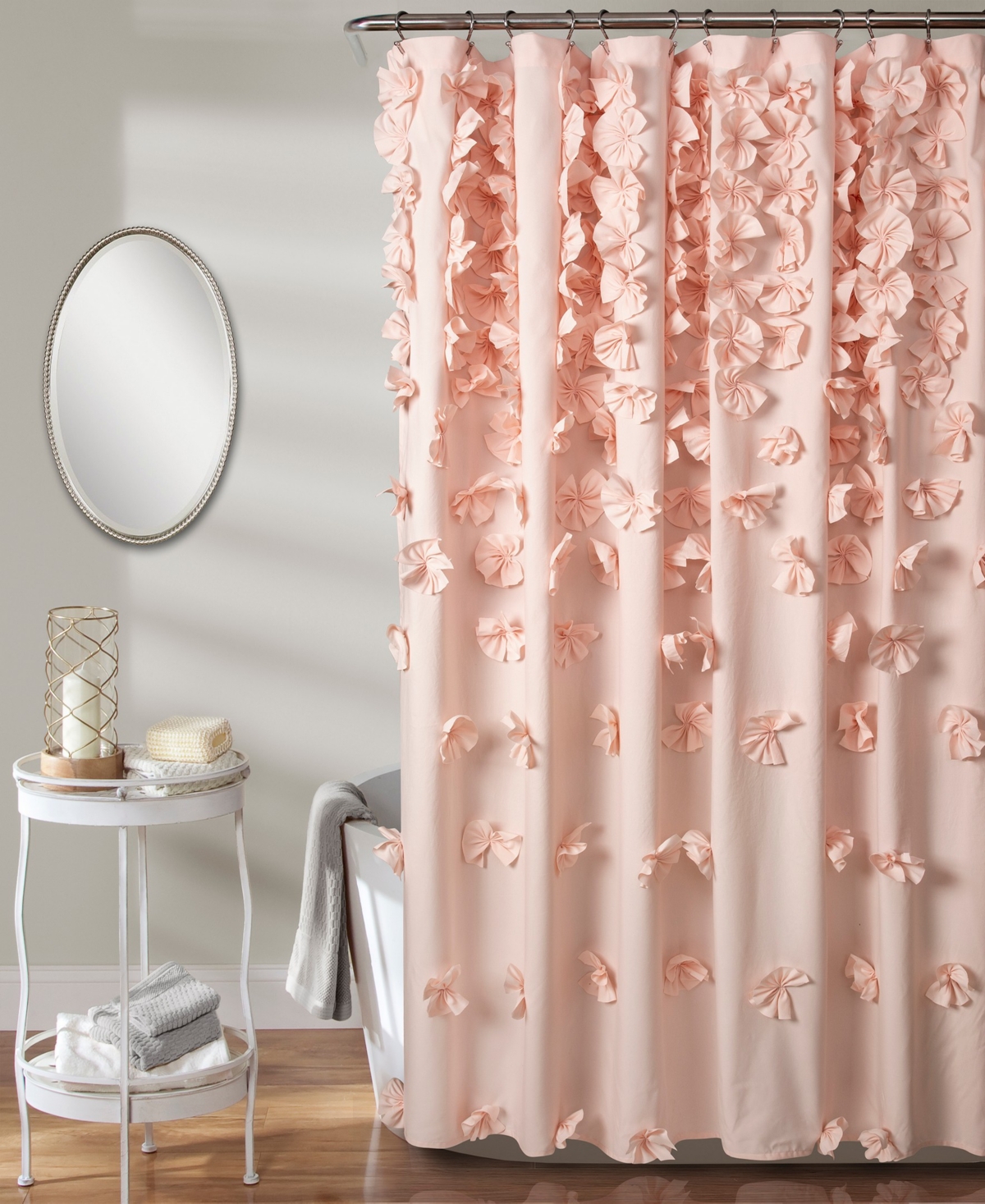 Click here for Lush Decor Riley Shower Curtain  72 x 72 - Blush prices