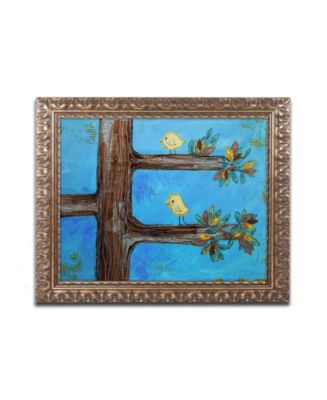 Nicole Dietz 'Birds in a Tree Mixed Media' Ornate Framed Art - 14" x 11 ...