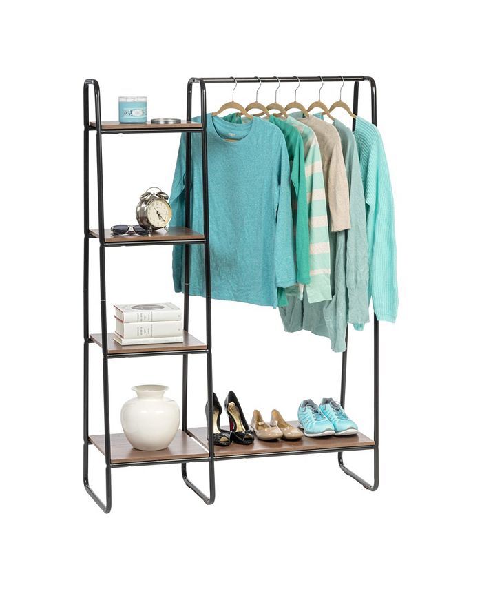 IRIS USA Metal Garment Rack With Wood Shelves - Macy's