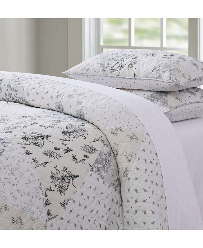 Macy's Cottage Classics Kamala Floral Cotton Piece 3 Piece Full/Queen ...