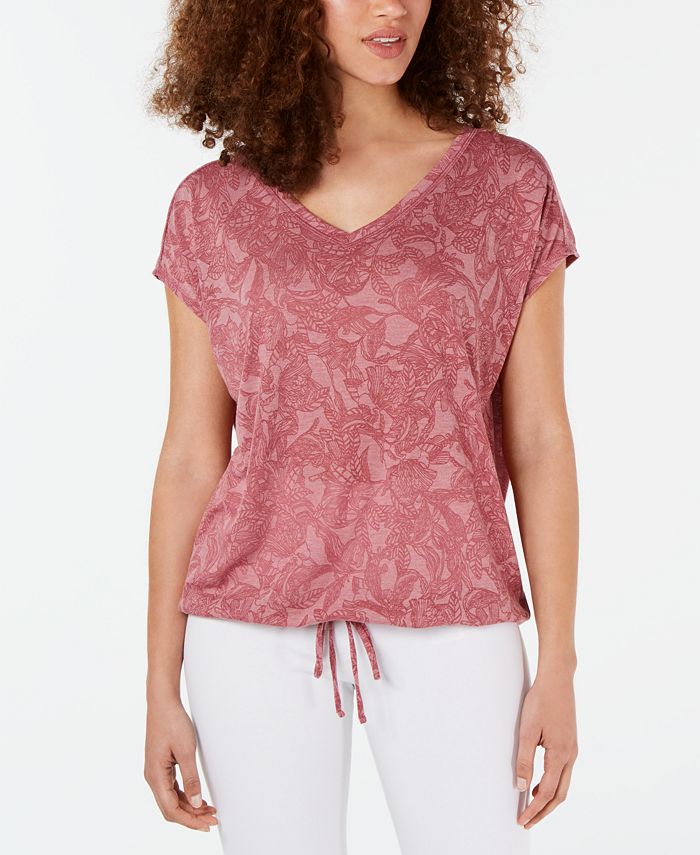 Ideology Printed Drawstring Top, Created for Macy's - Macy's