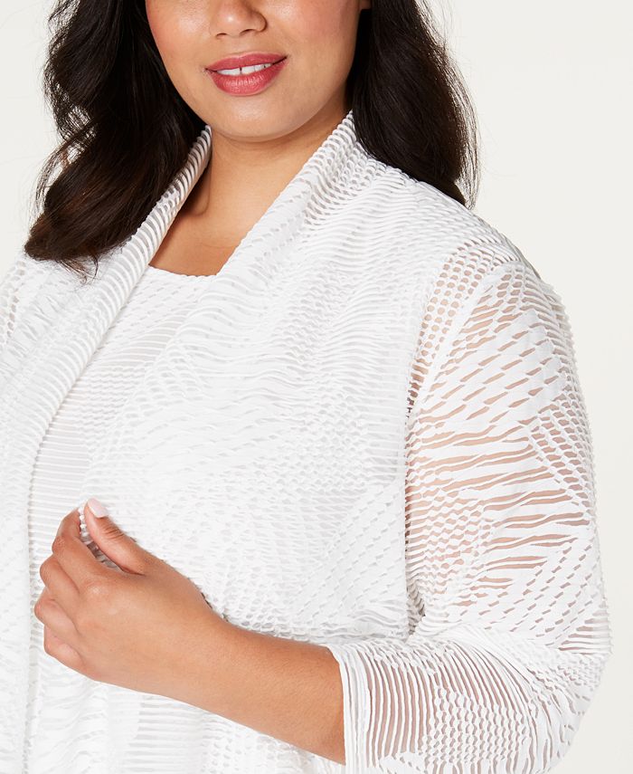 Kasper Plus Size Sheer Cardigan - Macy's