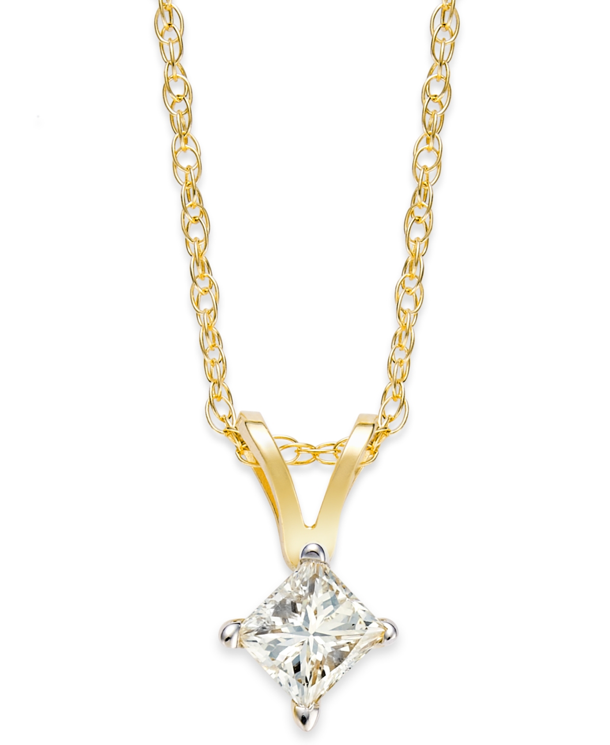 Click here for Princess-Cut Diamond Pendant Necklace in 10k Yello... prices