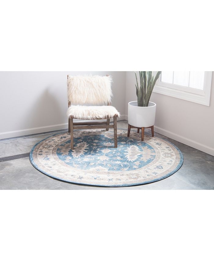 Bayshore Home Bellmere Bel5 Light Blue 6' x 6' Round Area Rug - Macy's
