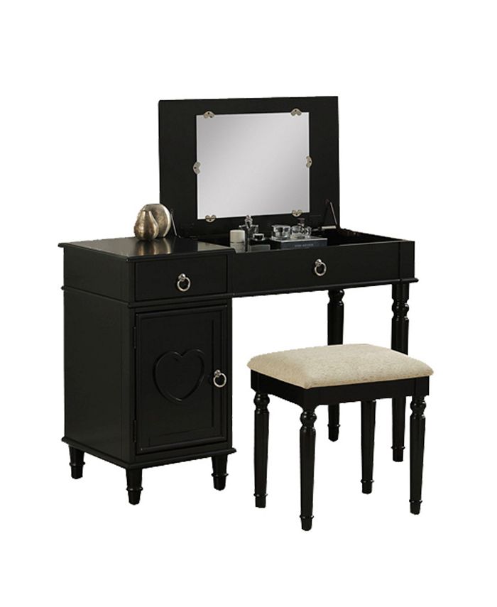 Benzara Vanity Set Featuring Stool And Mirror - Macy's