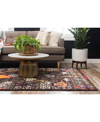 Bayshore Home CLOSEOUT! Arcata Arc2 Brown 5' x 8' Area Rug - Macy's