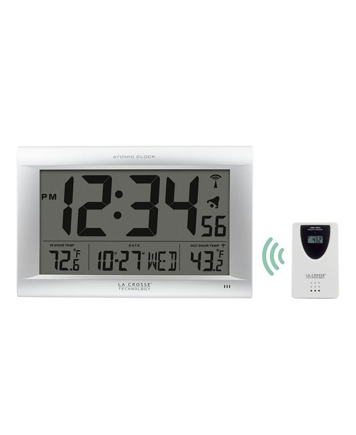 La Crosse Technology Large Digital WWVB clock with Outdoor Temperature ...