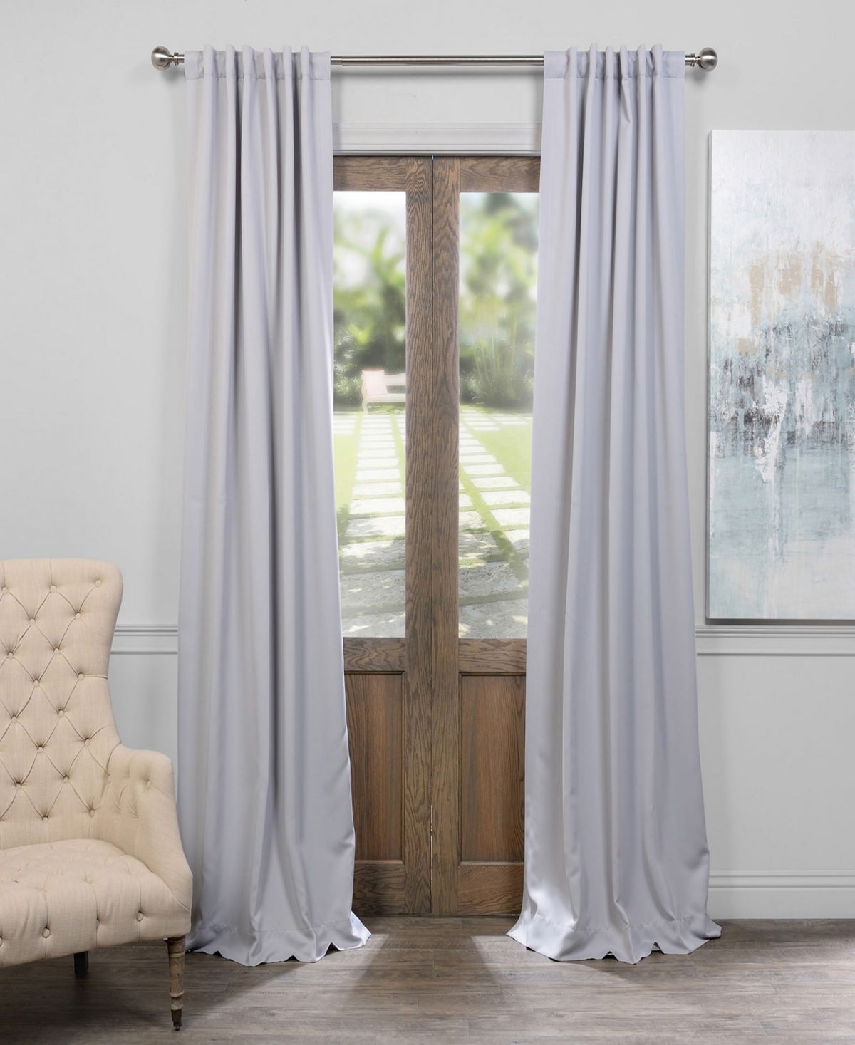Click here for Half Price Drapes Room Darkening Curtain - Fog gre... prices
