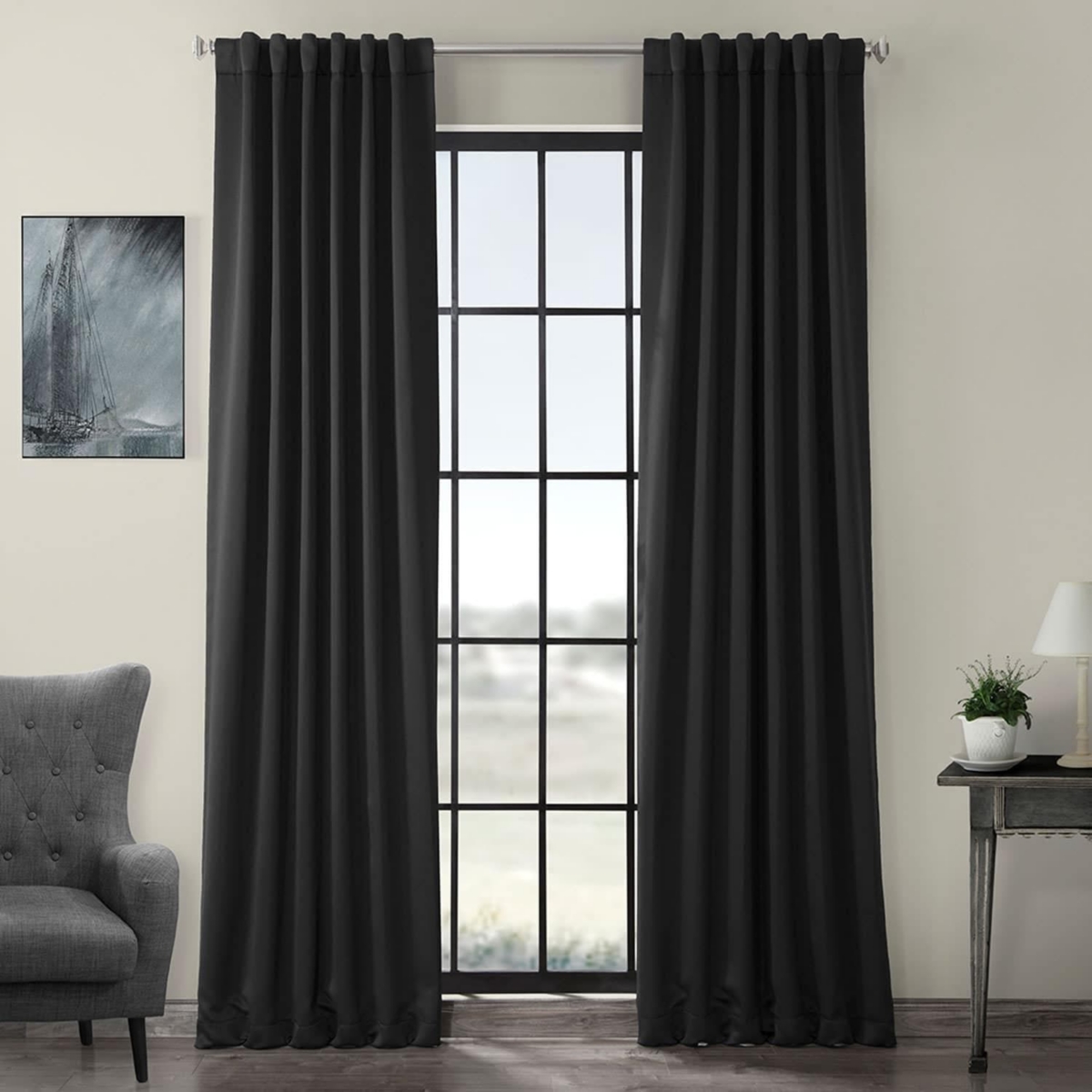 Click here for Half Price Drapes Room Darkening Curtain - Jet bla... prices