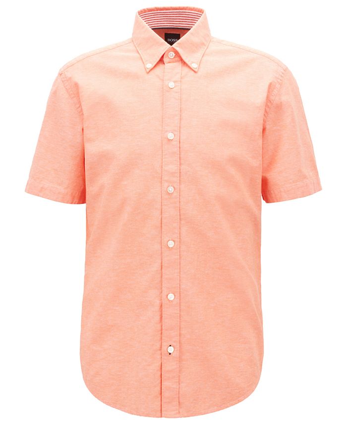 Hugo Boss BOSS Men's Roddy_2 Slim-Fit Short-Sleeved Shirt - Macy's