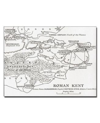 'Map of Roman Kent England' Canvas Art - 24" x 18" - Macy's