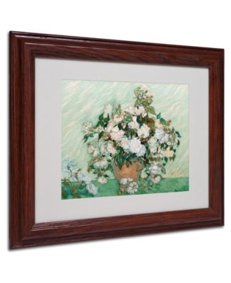 Vincent van Gogh 'Roses 1890' Matted Framed Art - 14" x 11" - Macy's