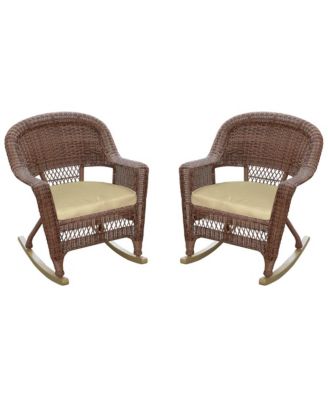 Jeco Rocker Wicker Chair with Cushion - Set of 2 - Macy's