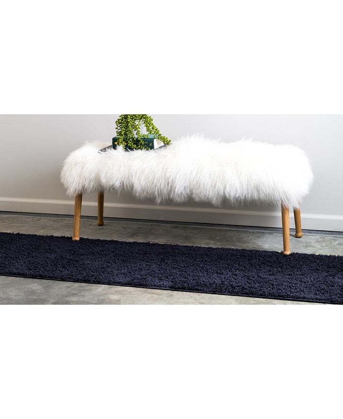 Bayshore Home Salon Solid Shag Sss1 Midnight Blue 2' x 6' 7" Runner ...