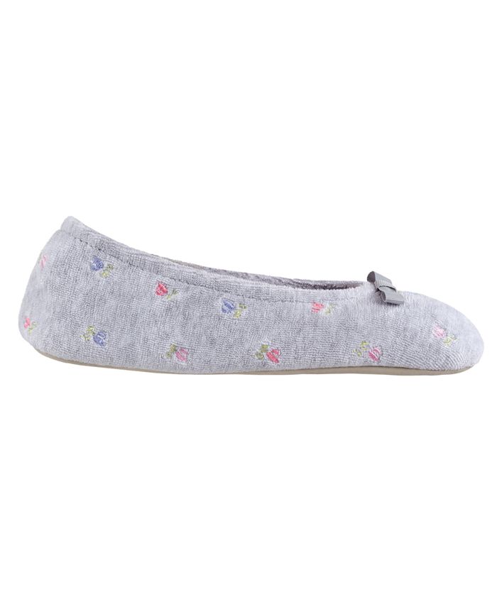 Isotoner Signature Isotoner Embroidered Terry Ballerina Slipper, Online ...