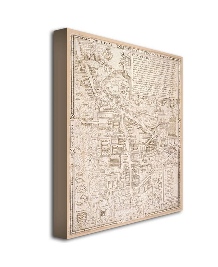 Trademark Global Richard Lyne 'Map of Cambridge 1574' Canvas Art - 24 ...