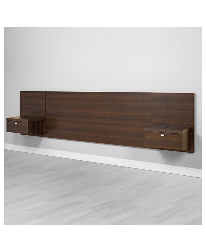 Prepac Series 9 Designer Floating King Headboard with Nightstands - Macy's