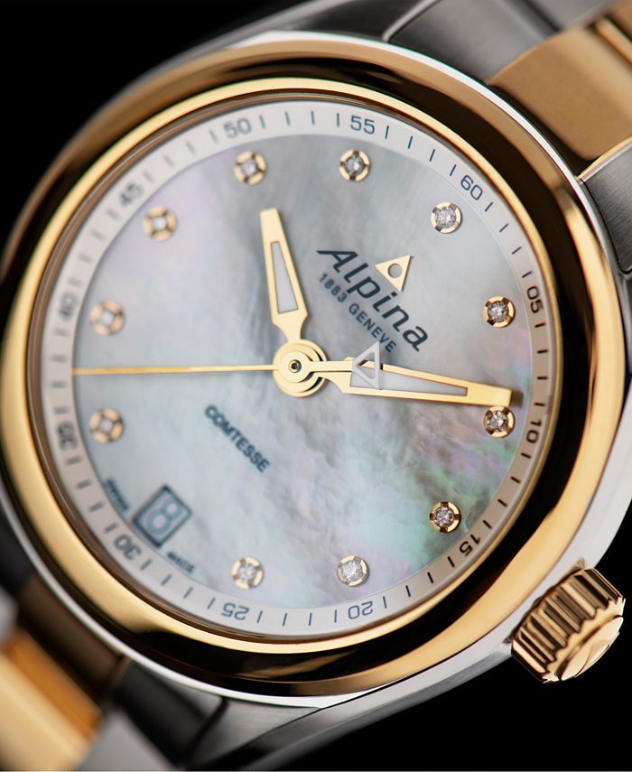 Alpina Women's Swiss Comtesse Diamond-Accent Two-Tone Stainless Steel ...
