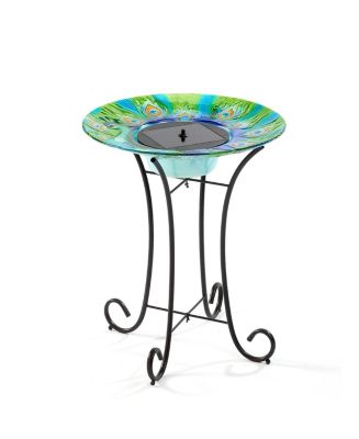 Smart Solar Argus Peacock Glass Solar Birdbath - Macy's