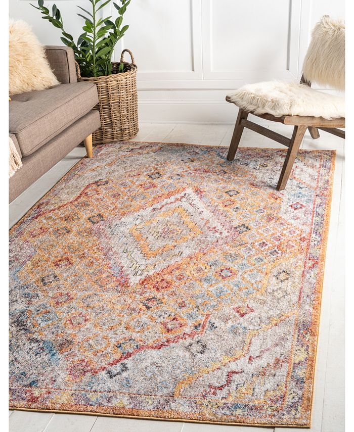 Bridgeport Home Zilla Zil1 Orange 8' x 10' Area Rug - Macy's