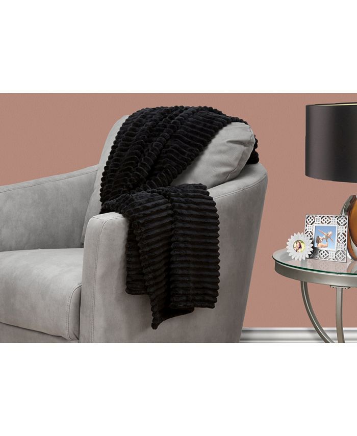 Monarch Specialties Ultra Soft Ribbed Style Throw - Macy's
