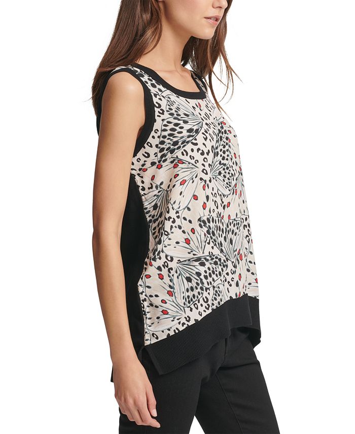 DKNY Sleeveless Printed Top - Macy's