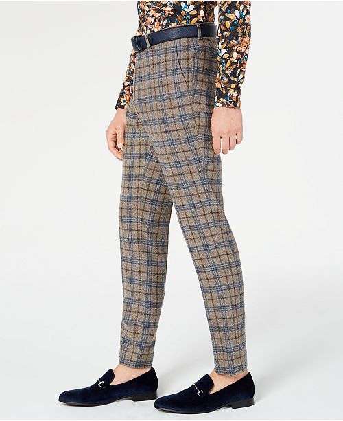 Paisley & Gray Men's Slim-Fit Plaid Dress Pants Made With Recycled Wool ...