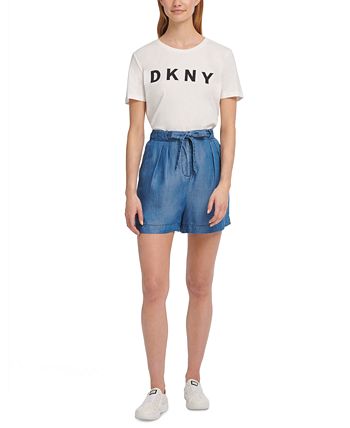 DKNY Drawstring Denim Shorts - Macy's