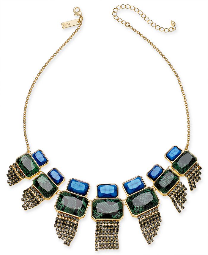 INC International Concepts INC Gold-Tone Stone & Crystal Fringe ...