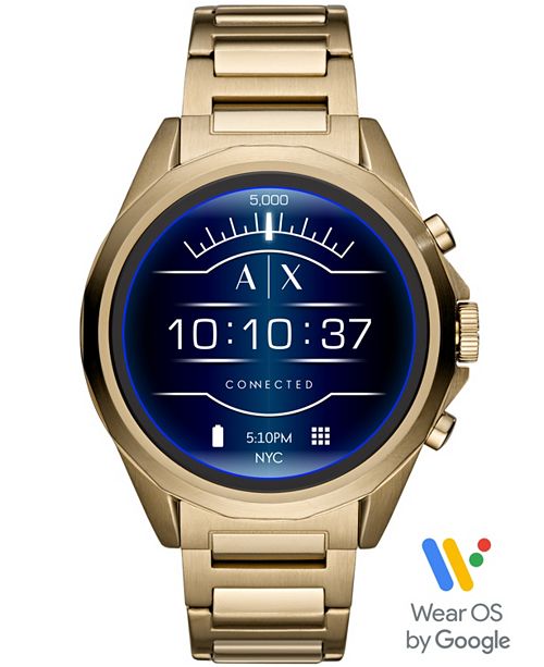 Armani Exchange A|X Men's Connected Gold-Tone Stainless Steel Bracelet ...