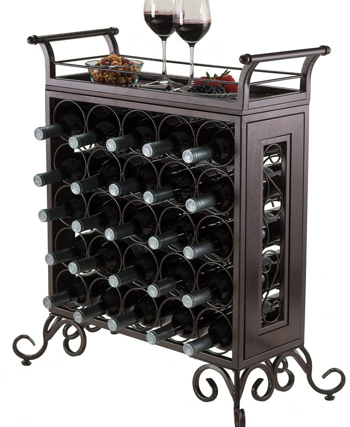 Winsome Silvano 5 x 5 Wine Rack with Removable Tray - Macy's