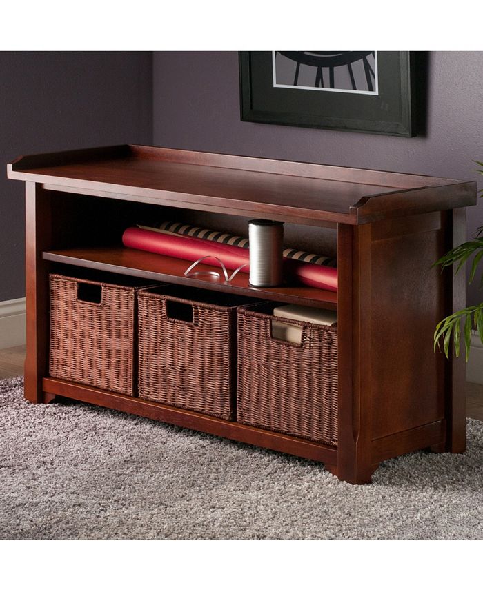 Winsome Milan 4-Piece Storage Bench Set - Macy's