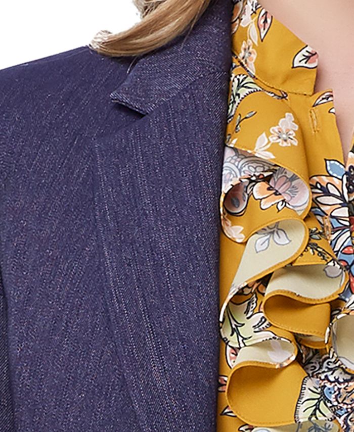 Tahari ASL Denim Two-Button Jacket - Macy's