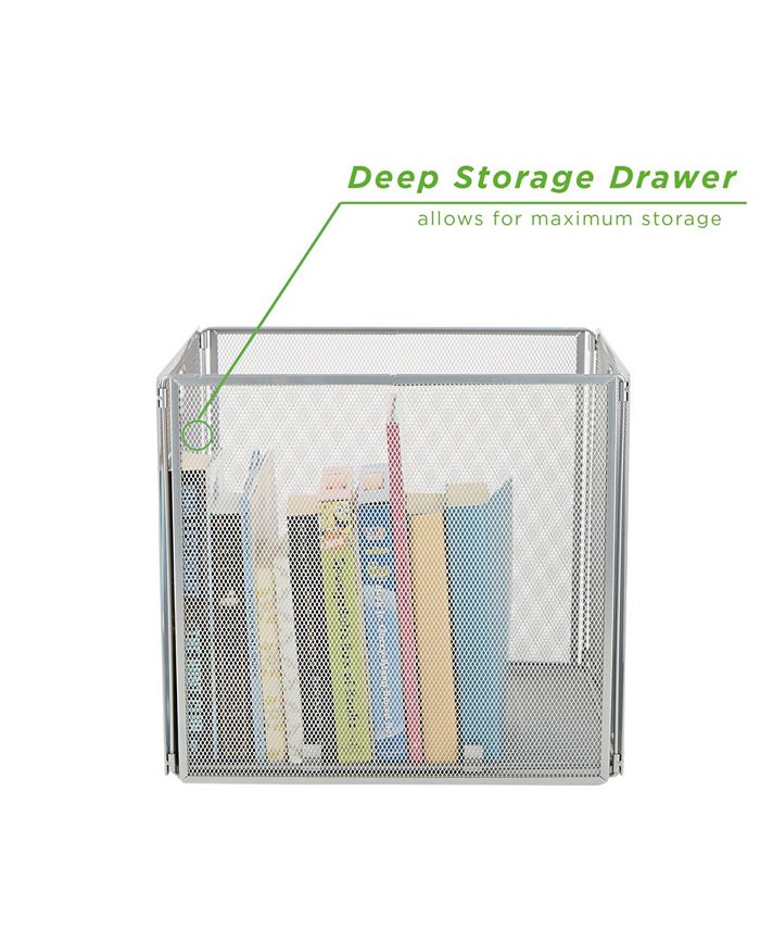 Mind Reader Mesh File Box With Handle, Collapsible Storage Basket - Macy's