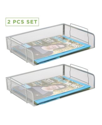 Mind Reader 2 Piece Stackable Side Load Storage Tray, Document Holder ...