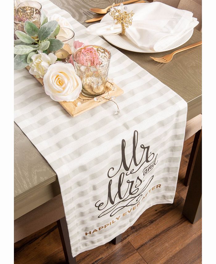 Design Imports Mr. Mrs. Table Runner 14" x 72" - Macy's