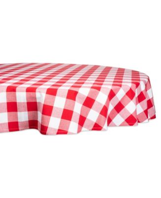 Design Imports Buffalo Check Tablecloth 70" Round - Macy's