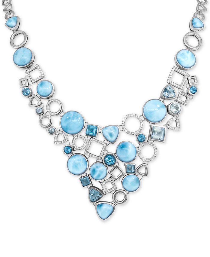 Marahlago Multi-Gemstone 18" Statement Necklace in Sterling Silver - Macy's
