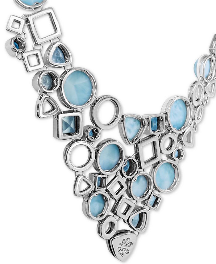 Marahlago Multi-Gemstone 18" Statement Necklace in Sterling Silver - Macy's