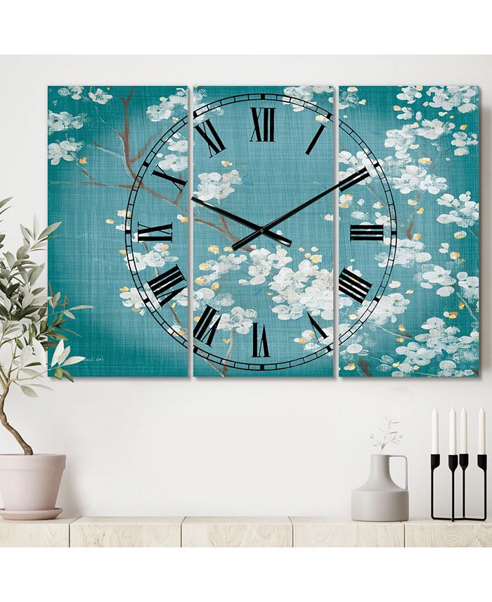 Designart Cabin and Lodge 3 Panels Metal Wall Clock - Macy's